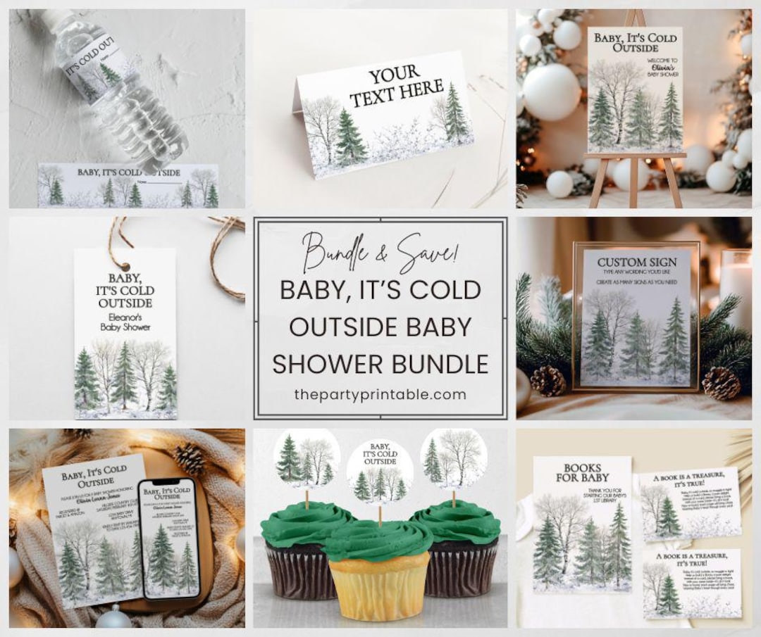 Editable Baby Its Cold Outside Baby Shower Bundle Template Printable ...