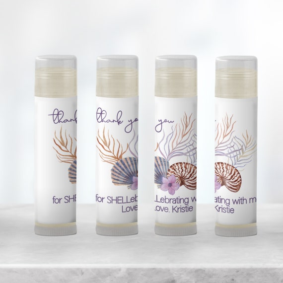 Shell Party Favors Lip Balm, Beach Baby Shower Favors, Ocean Birthday ...