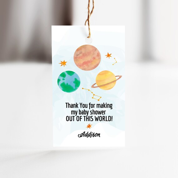 Editable Outer Space Party Printable Rectangle Baby Shower Birthday ...