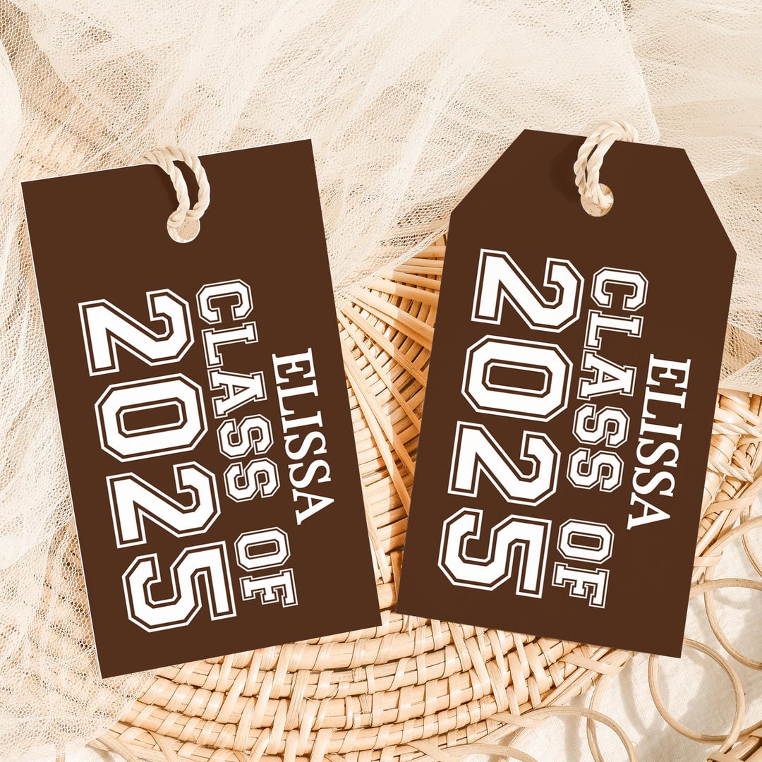 Class of 2025 Graduation Favor Tag Template | Printable Thank You Tags ...