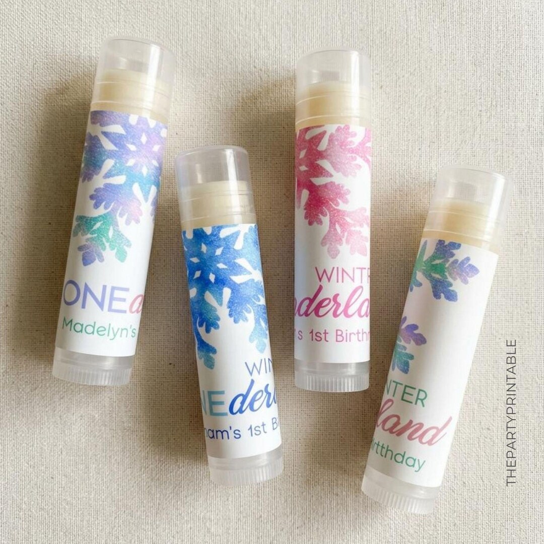 Snowflake Birthday Favors Lip Balm, Winter Onederland Party Gifts - Etsy