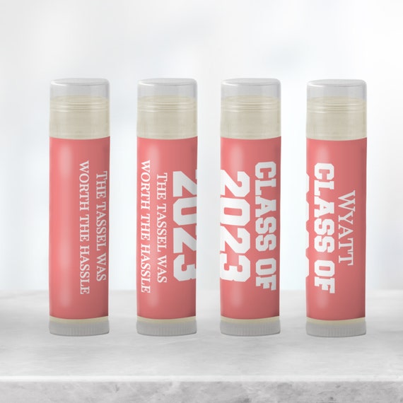 Rose Pink Class of 2023 Graduation Party Favors Lip Balm, High School ...