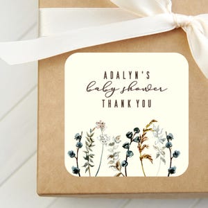 Boho Fall Floral Wildflowers Theme PRINTED 2 Square or Round Party ...