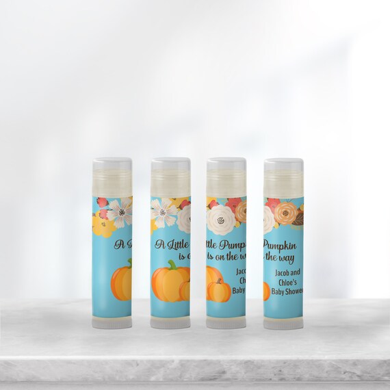 Blue Pumpkin 1st Birthday Boy Theme Lip Balm, Pumpkin Baby Shower ...