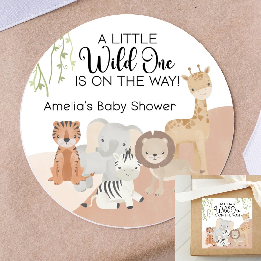 Printable Jungle Baby Shower Labels | Editable Greenery Safari Digital ...