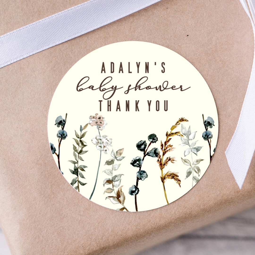 Boho Fall Floral Wildflowers Theme PRINTED 2 Square or Round Party ...