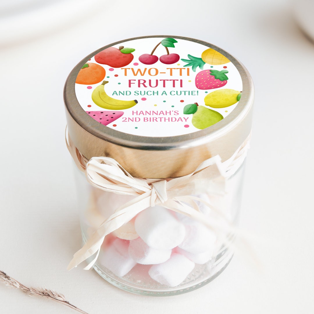 Two-tti Frutti Birthday PRINTED 2 Square or Round Party Favor LABELS ...