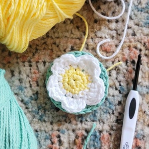 Crochet Car Coaster, Crochet Pattern, Crochet Cup Holder Coaster, Daisy ...