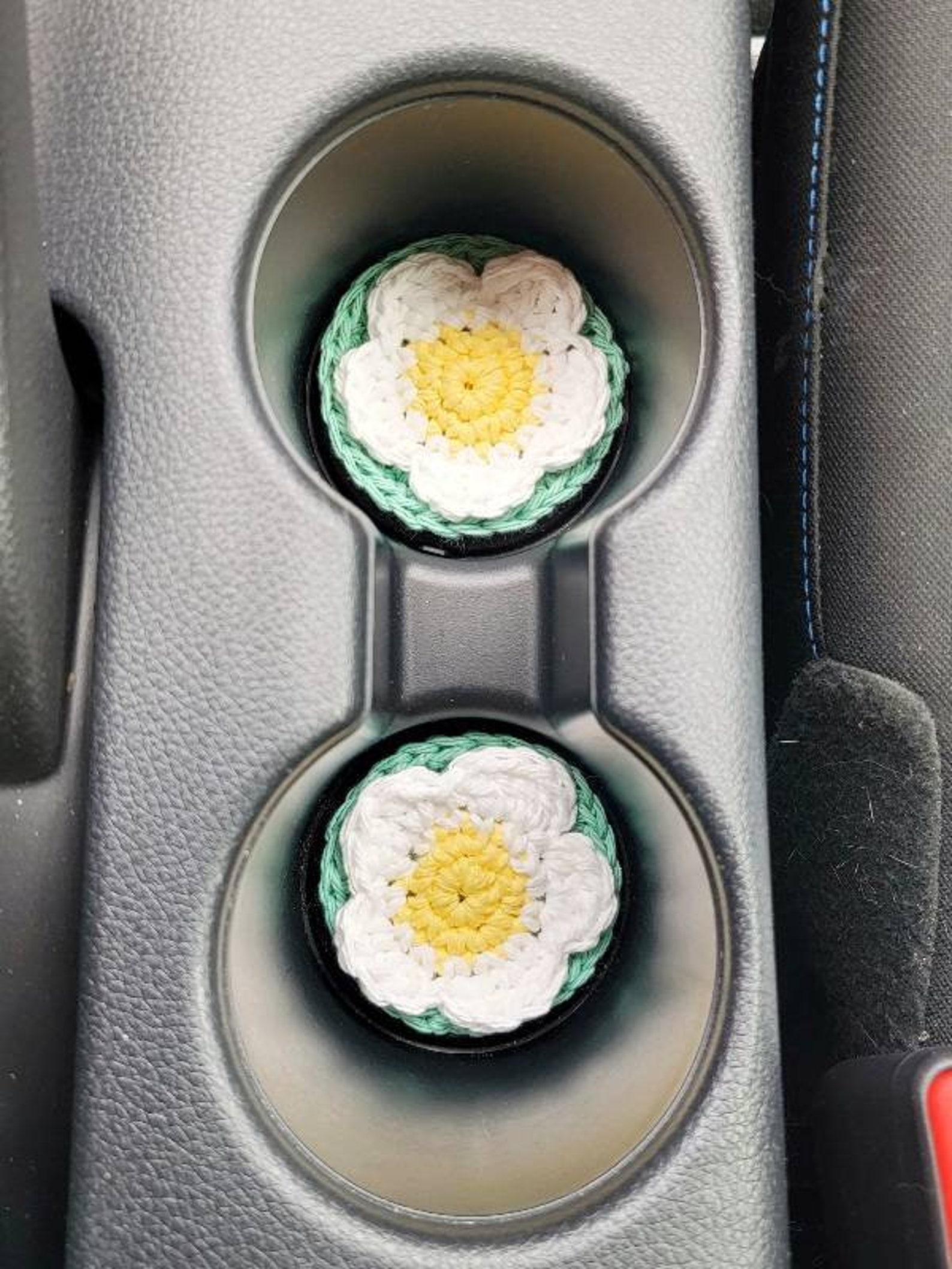 Crochet Car Coaster, Crochet Pattern, Crochet Cup Holder Coaster, Daisy ...