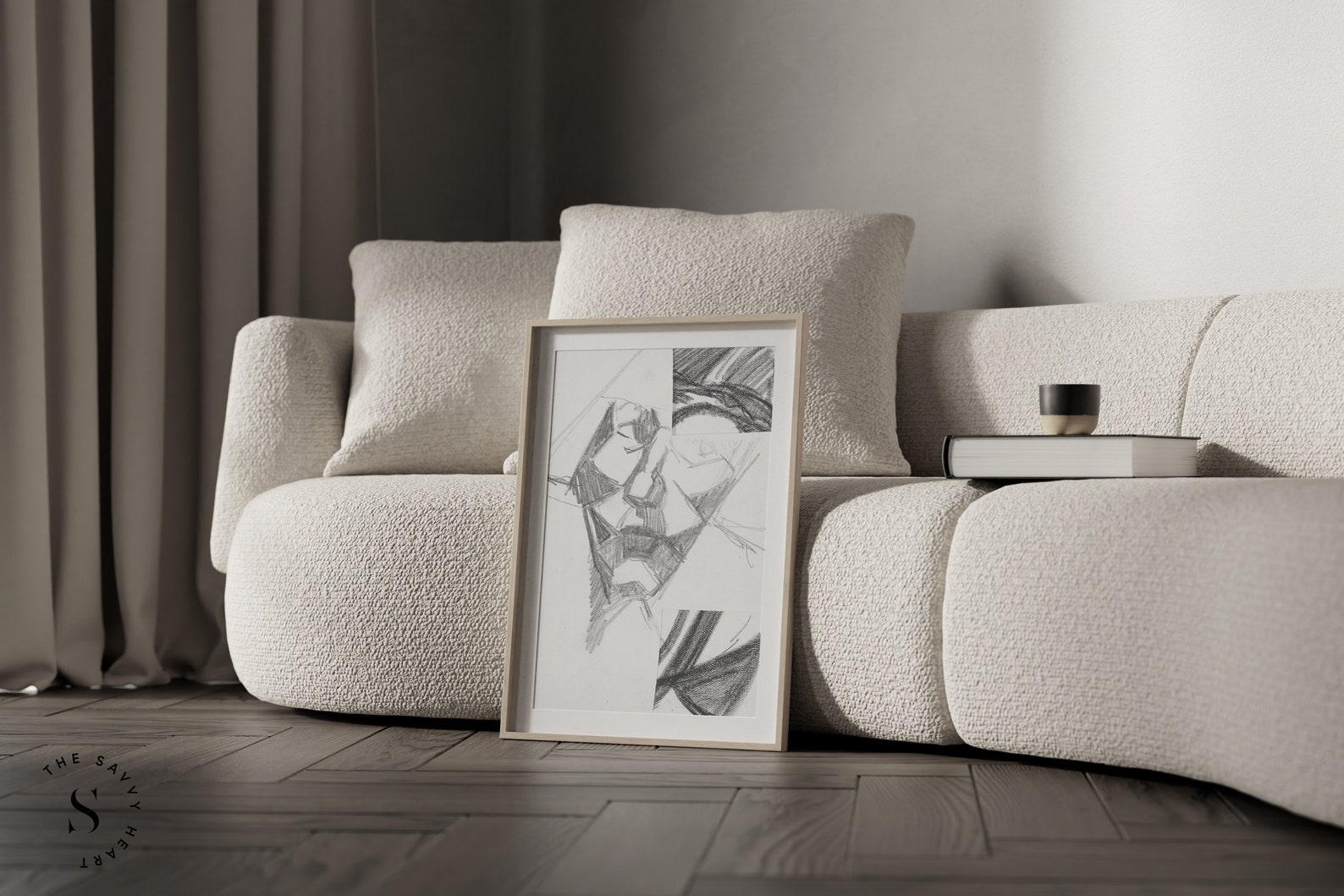 Modern Sketch Drawing, Abstract Face Artwork, Black White Figure ...