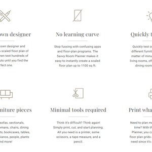 Savvy Room Planner for LIVING ROOMS | Scaled 2D Printable Space ...