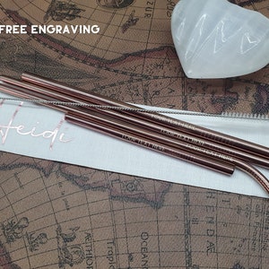 Set of 3 Personalised Engraved Straws With Custom Travel Bag, Free ...