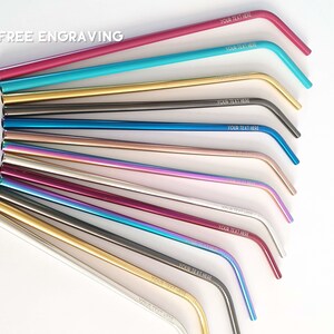 Set of 3 Personalised Engraved Straws With Custom Travel Bag, Free ...