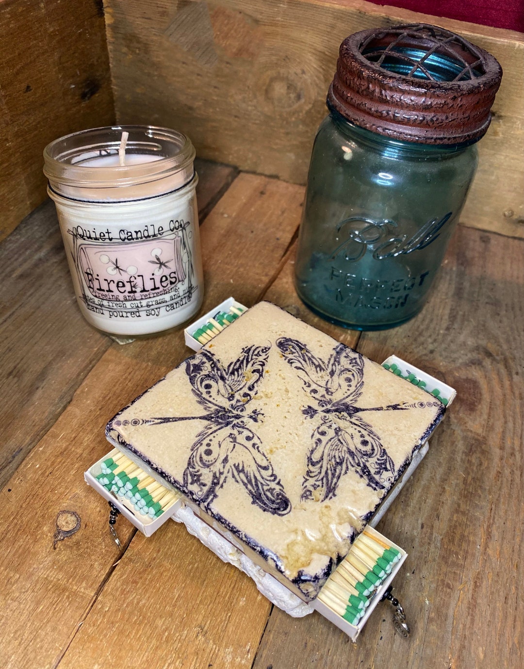 Stone Tile Striker - Candle Coaster, Handmade Matchbox - DECORATIVE ...