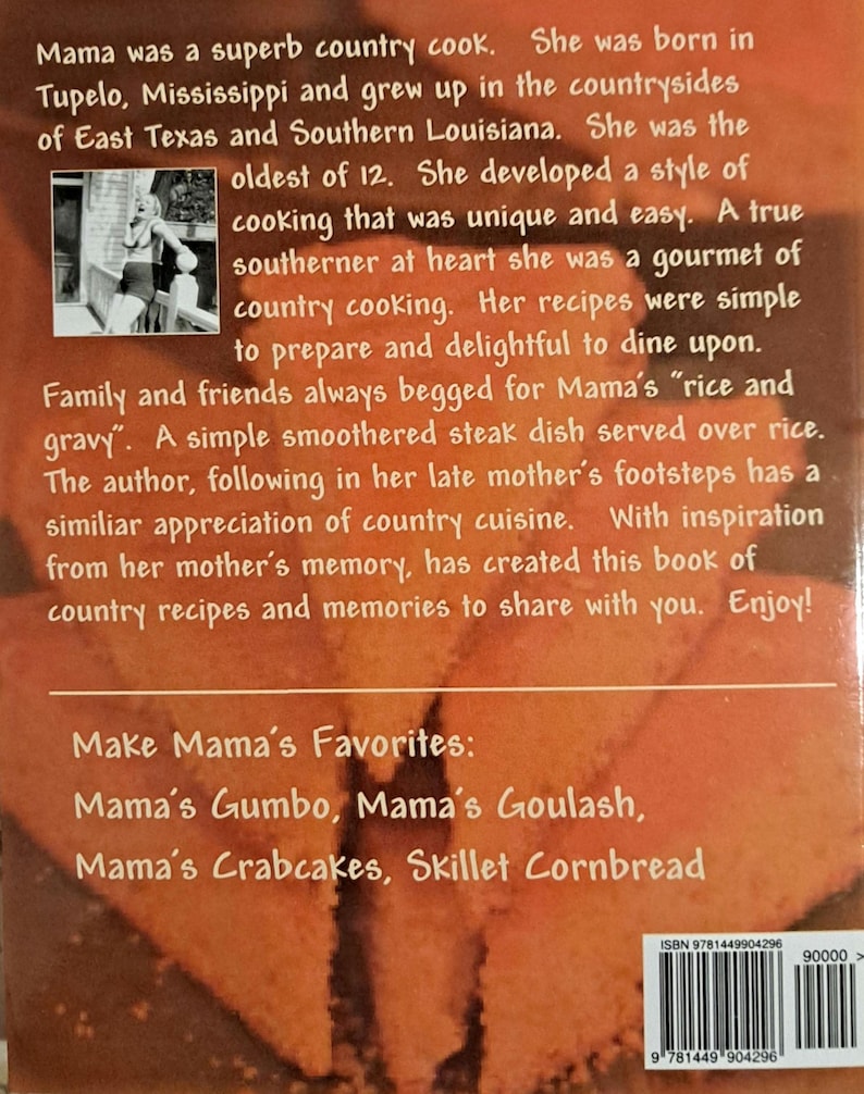 Mama's Country Cooking Recipes and Memories - Signed Copy - Etsy