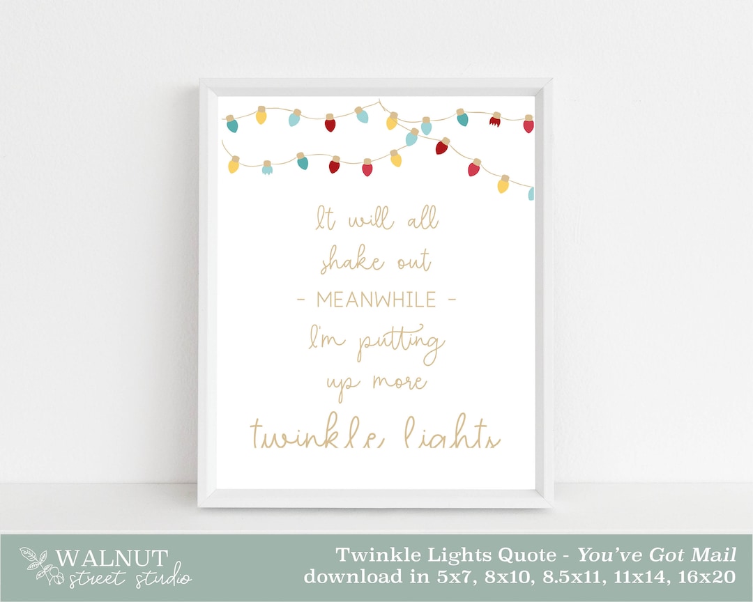Twinkle Lights Quote Art Printable, Print Wall Art Decor Poster ...