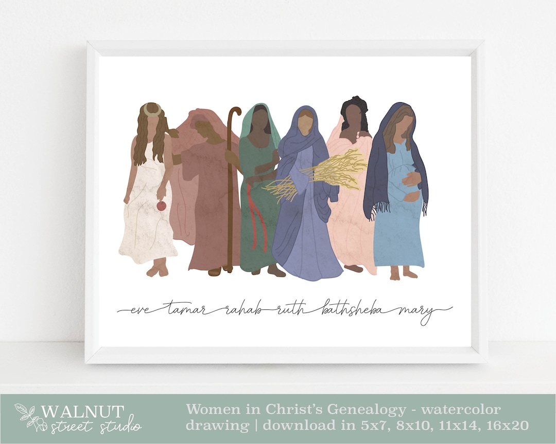 Women in Christ's Genealogy - Digital Watercolor Drawing, INSTANT ...