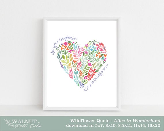Wildflower Quote Art Printable Print Wall Art Decor Poster | Etsy