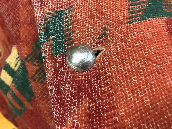 Pendleton inspired Southwestern print wool coat w two… - Gem