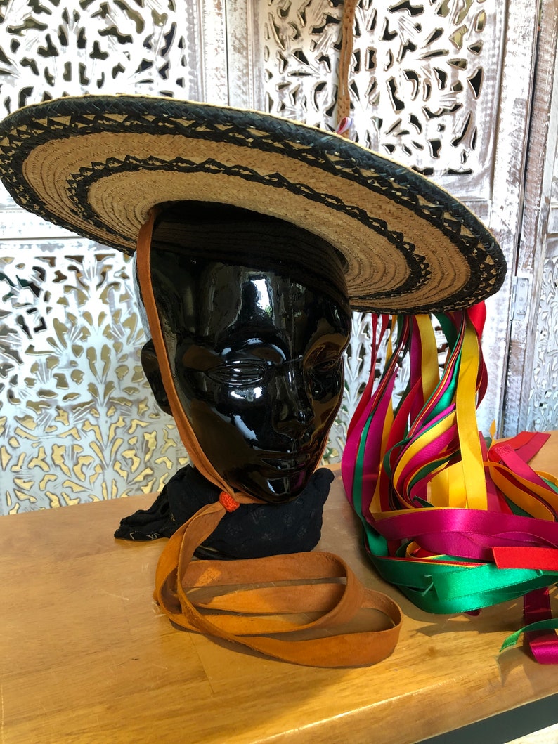 Maya Pishalal Woven Festival Hat With Satin Ribbons From - Etsy