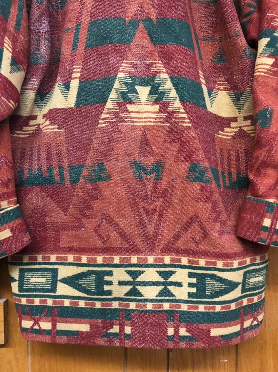 Pendleton inspired Southwestern print wool coat w two… - Gem