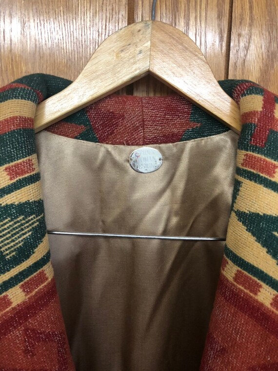 Pendleton inspired Southwestern print wool coat w two… - Gem