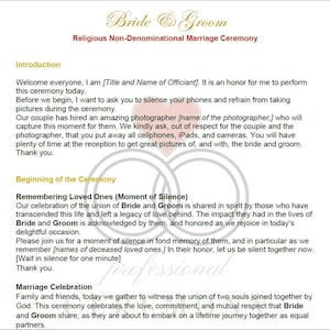 Wedding Vows - Marriage Ceremony Script - Non Denominational Christian ...
