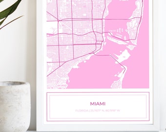City Map of Miami DIGITAL DOWNLOAD - Etsy