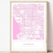Dallas Map, Map of Dallas, Pink Dallas Map, Dallas Poster, Map of ...