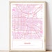 Miami Map, Map of Miami, Pink Miami Map, Miami Poster, Map of Miami ...
