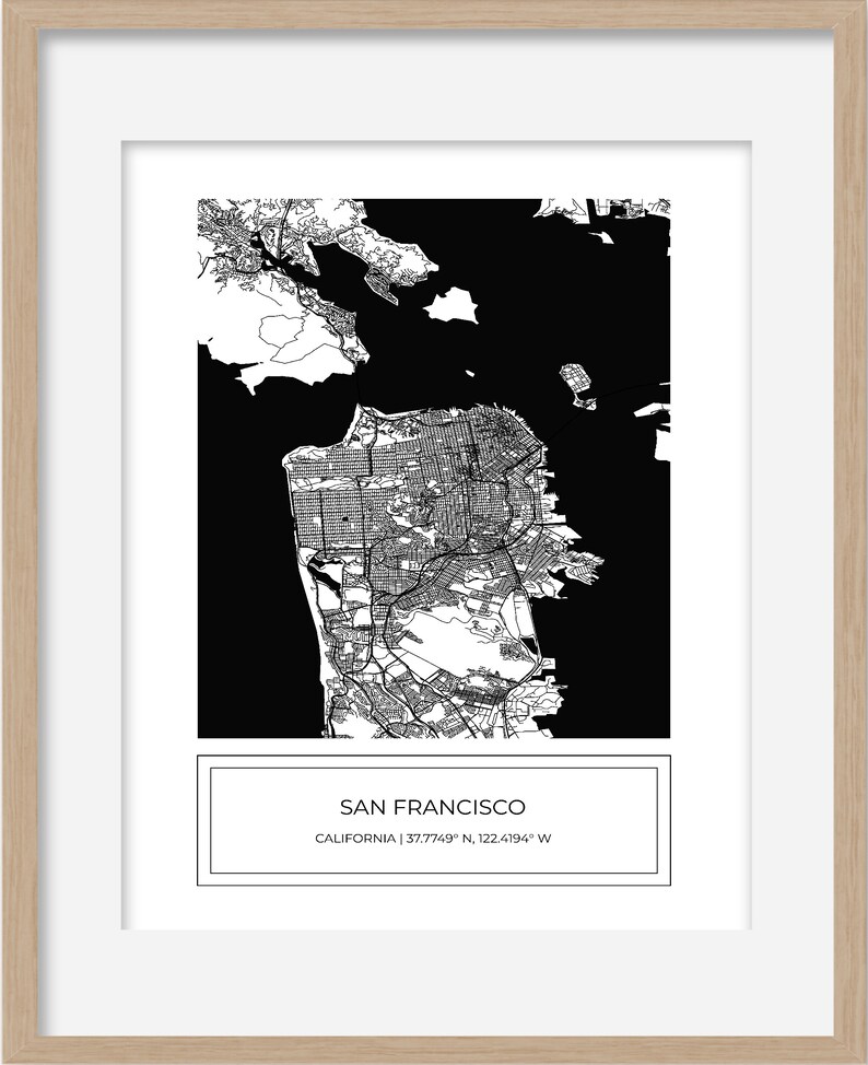 San Francisco Map, Map of San Francisco, San Francisco Poster, Map of ...