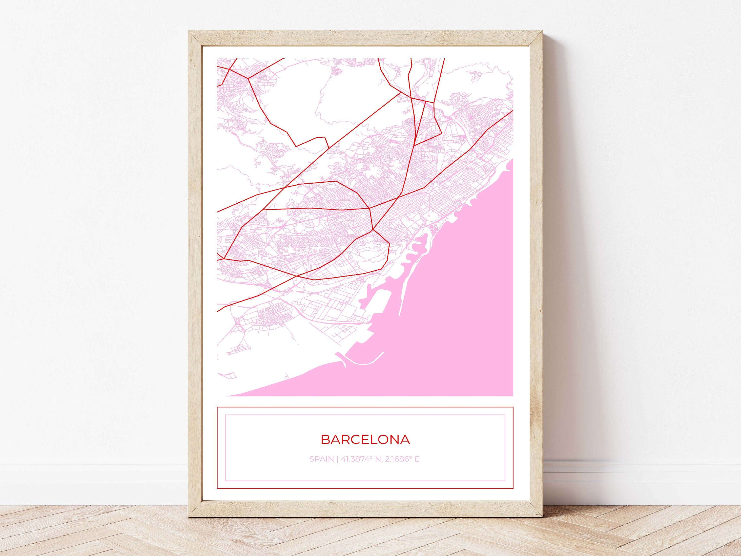 Map of Barcelona Spain, Barcelona Spain Map, Barcelona Map, Modern Map ...