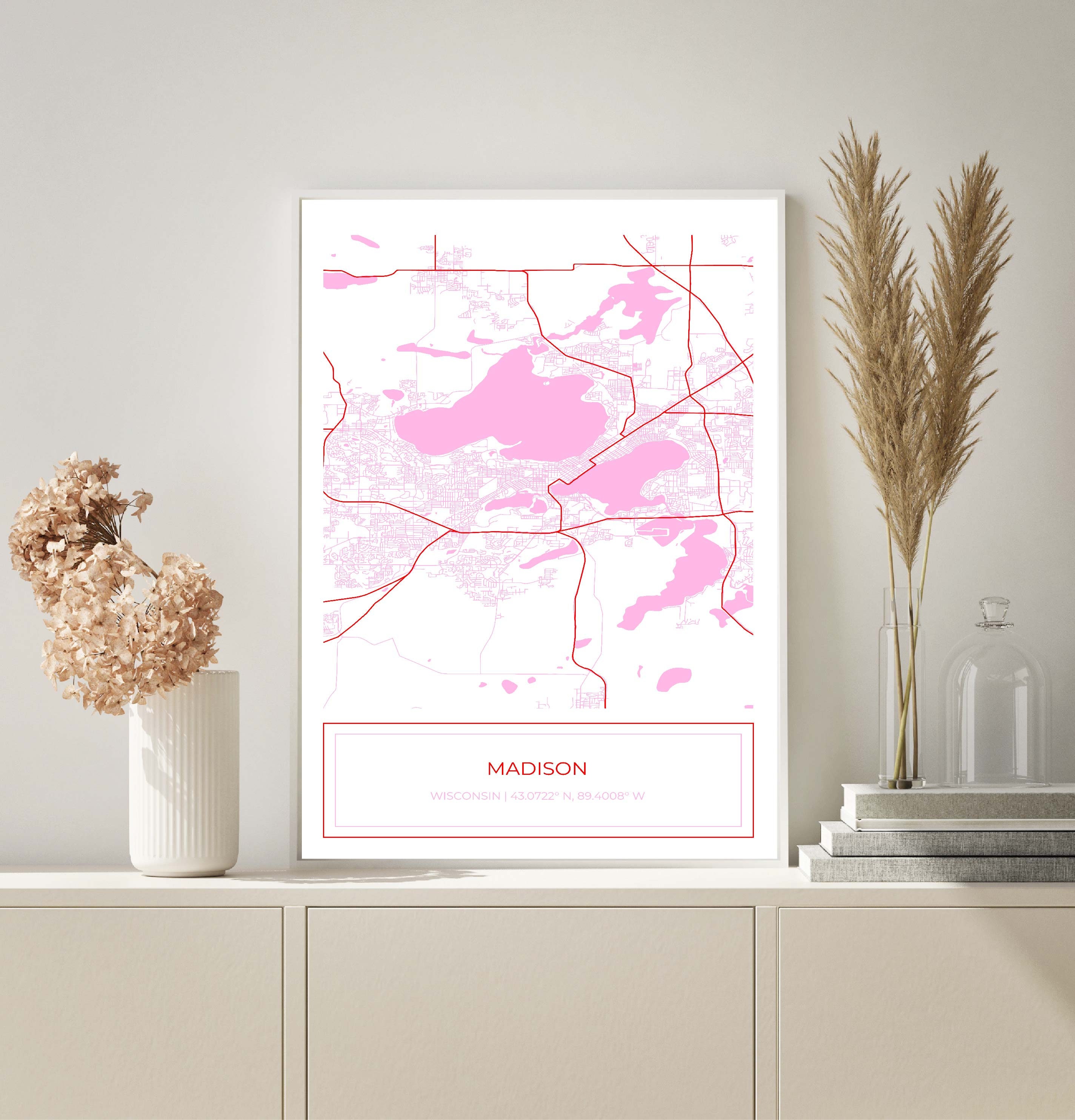 Map of Madison Wisconsin, Madison Wisconsin Map, Modern Madison Map ...