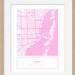 Miami Map, Map of Miami, Pink Miami Map, Miami Poster, Map of Miami ...
