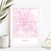 Houston Map, Map of Houston, Pink Houston Map, Houston Poster, Map of ...