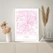 Dallas Map, Map of Dallas, Pink Dallas Map, Dallas Poster, Map of ...