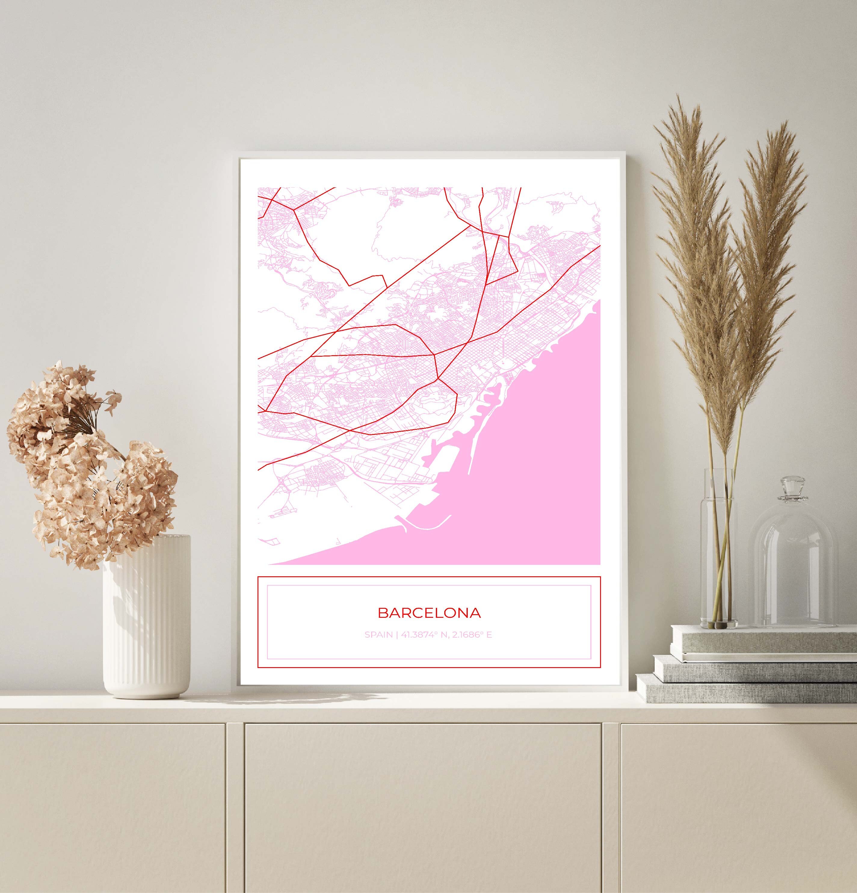 Map of Barcelona Spain, Barcelona Spain Map, Barcelona Map, Modern Map ...