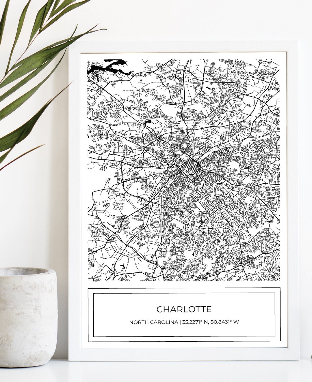 Mapa de Charlotte, Mapa de Charlotte, Mapa de Charlotte en blanco y ...