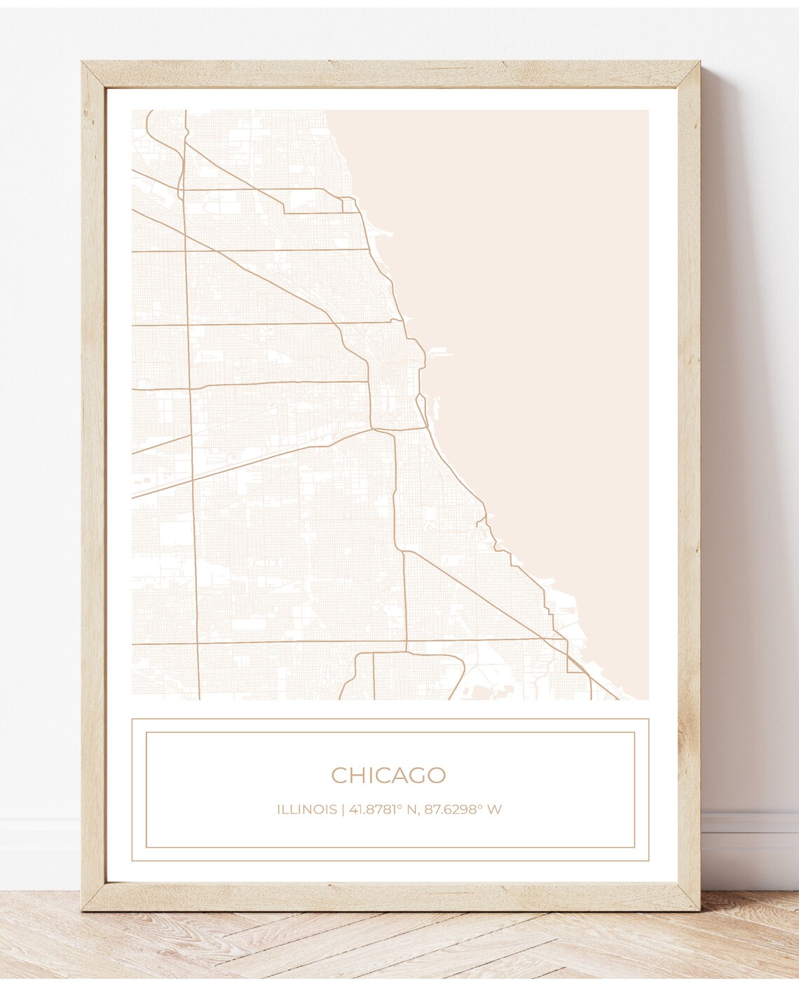 Chicago Map, Map of Chicago, Chicago Street Map, Chicago, Print, Poster ...