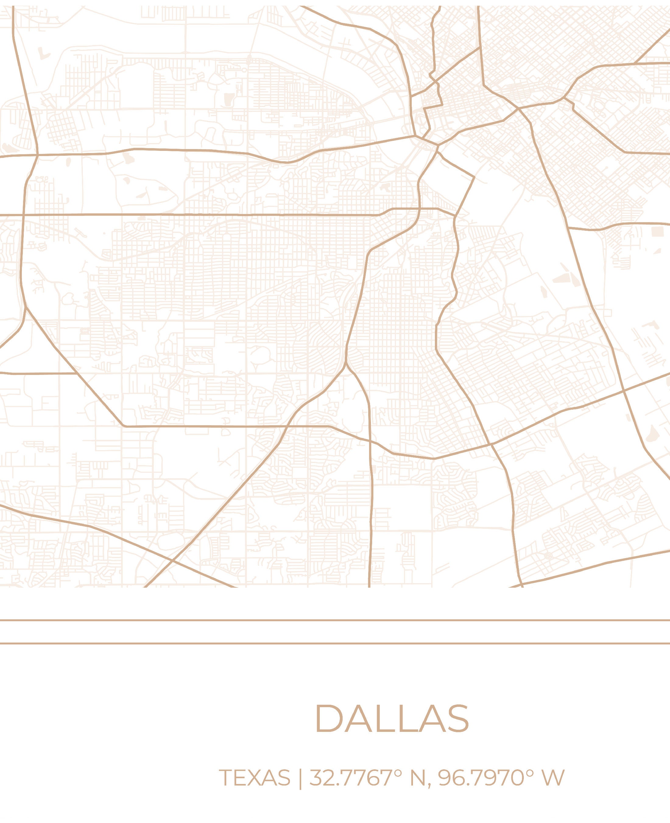 Dallas Map, Dallas Texas Map, Dallas Print, Dallas Poster Art Print ...