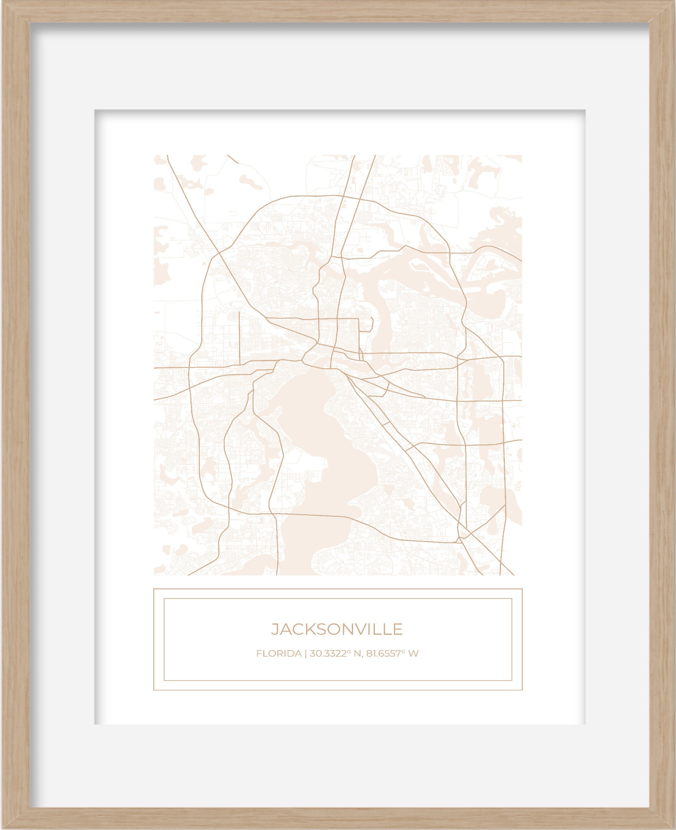 Jacksonville Map, Map of Jacksonville, Jacksonville Poster, Map of ...