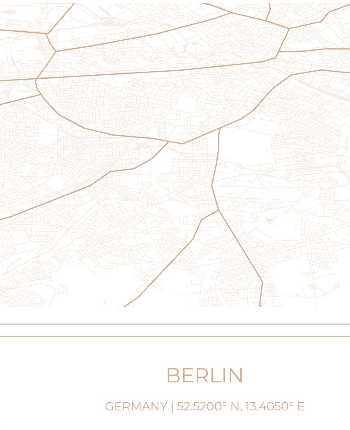 Berlin Map, Minimalist Map, Pink Berlin Map, Berlin Poster, Map of ...