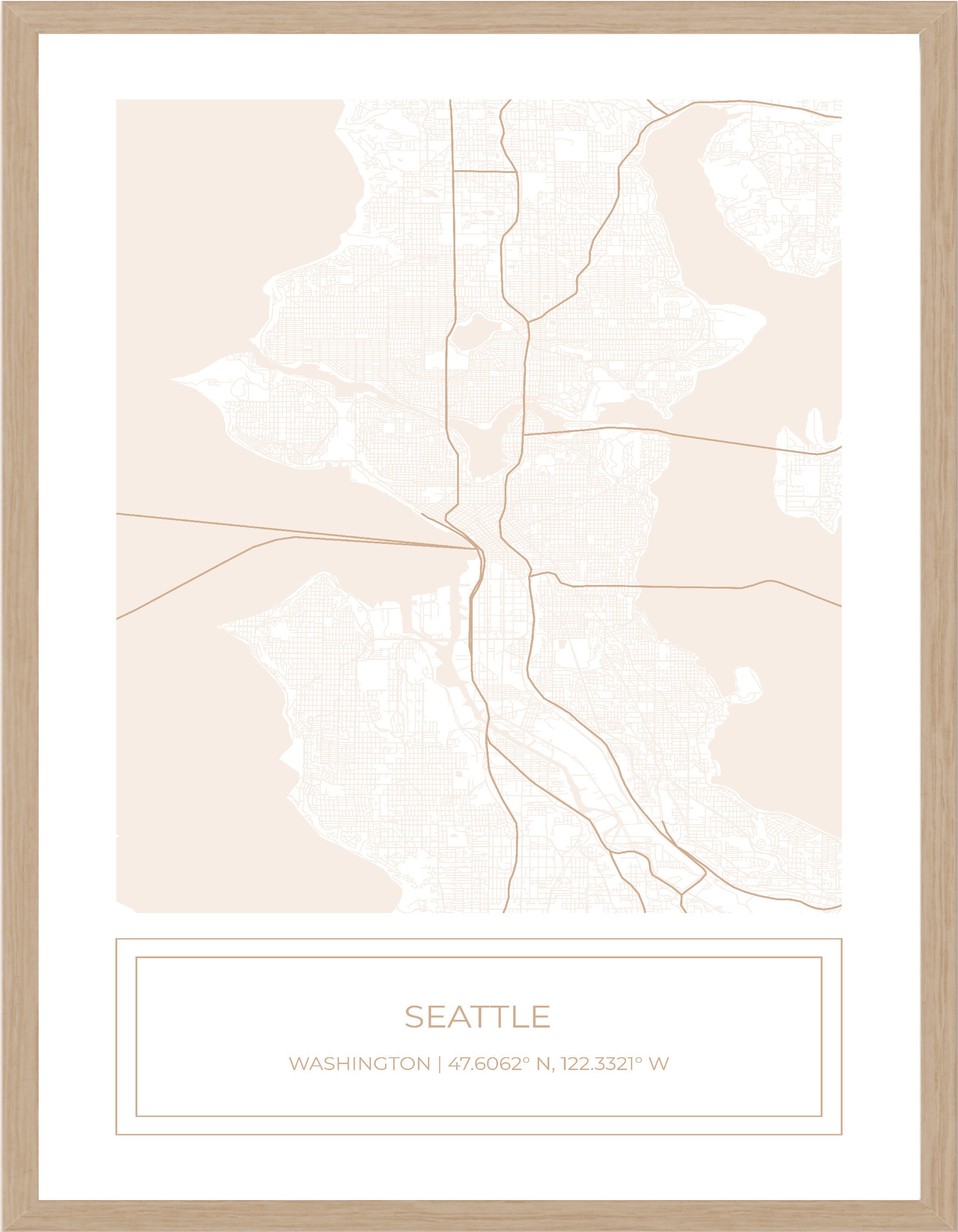 Seattle Map, Seattle Washington Map, Seattle Print, Seattle Poster Art ...