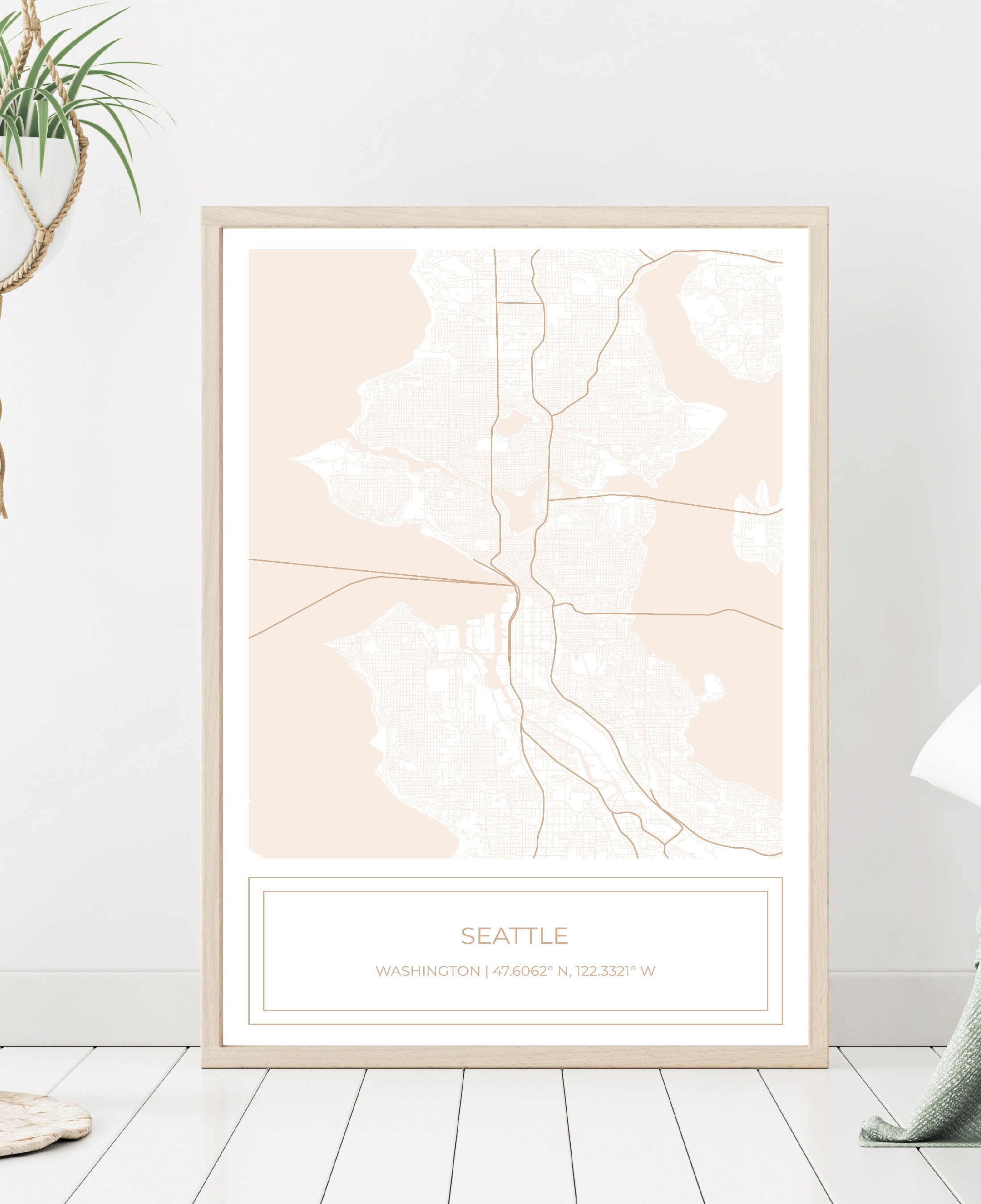 Seattle Map, Seattle Washington Map, Seattle Print, Seattle Poster Art ...
