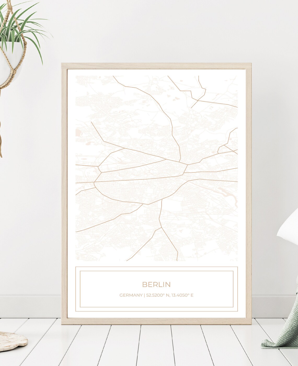 Berlin Map, Minimalist Map, Pink Berlin Map, Berlin Poster, Map of ...