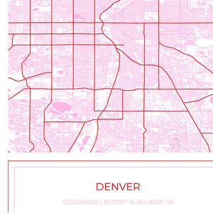 Map of Denver Colorado, Denver Colorado Map, Modern Denver Colorado Map ...