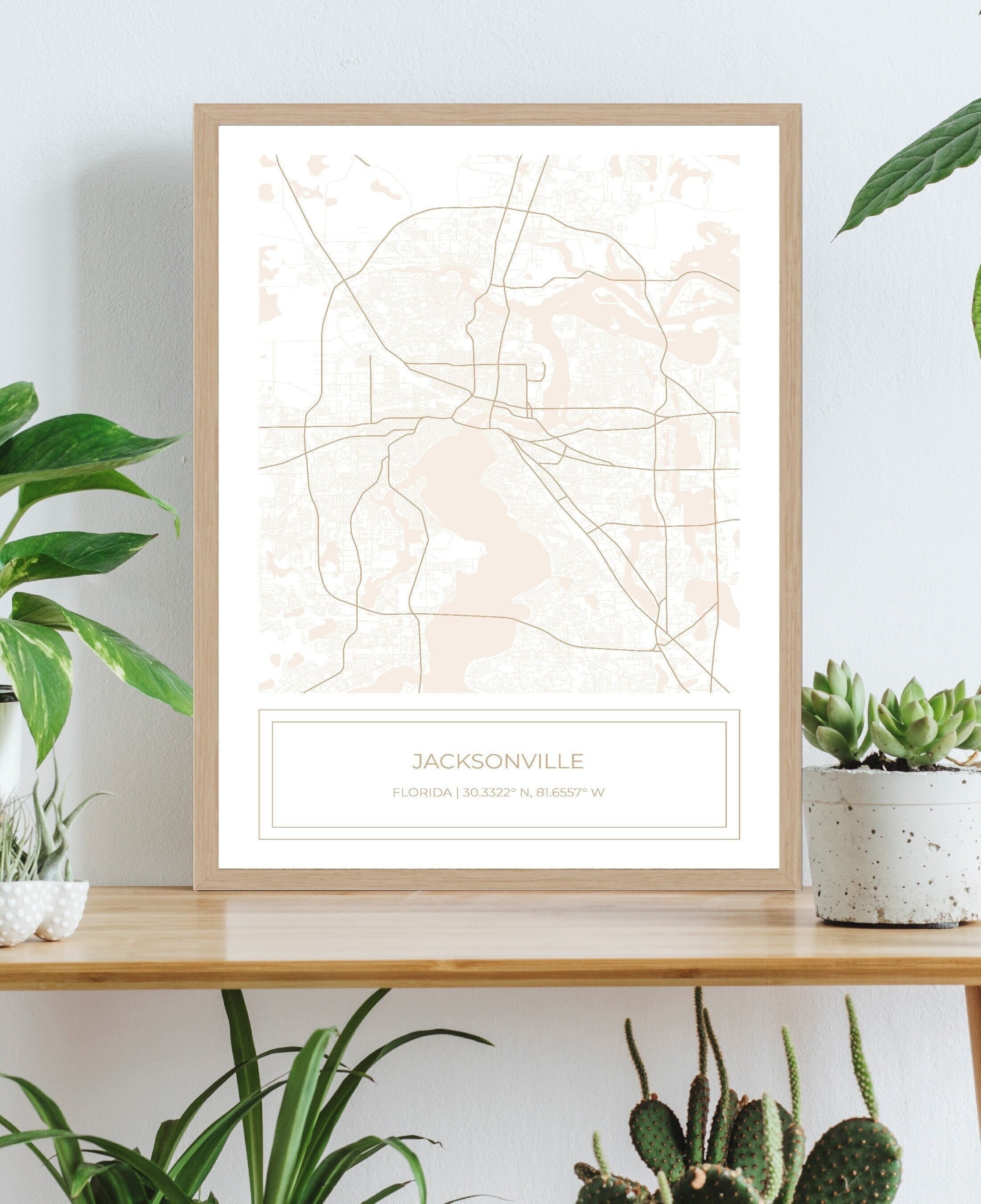 Jacksonville Map, Map of Jacksonville, Jacksonville Poster, Map of ...