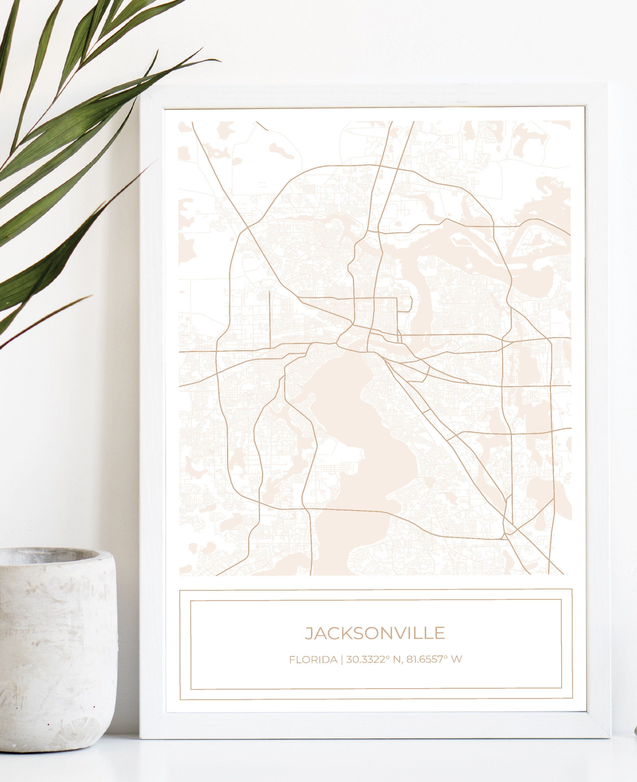 Jacksonville Map, Map of Jacksonville, Jacksonville Poster, Map of ...
