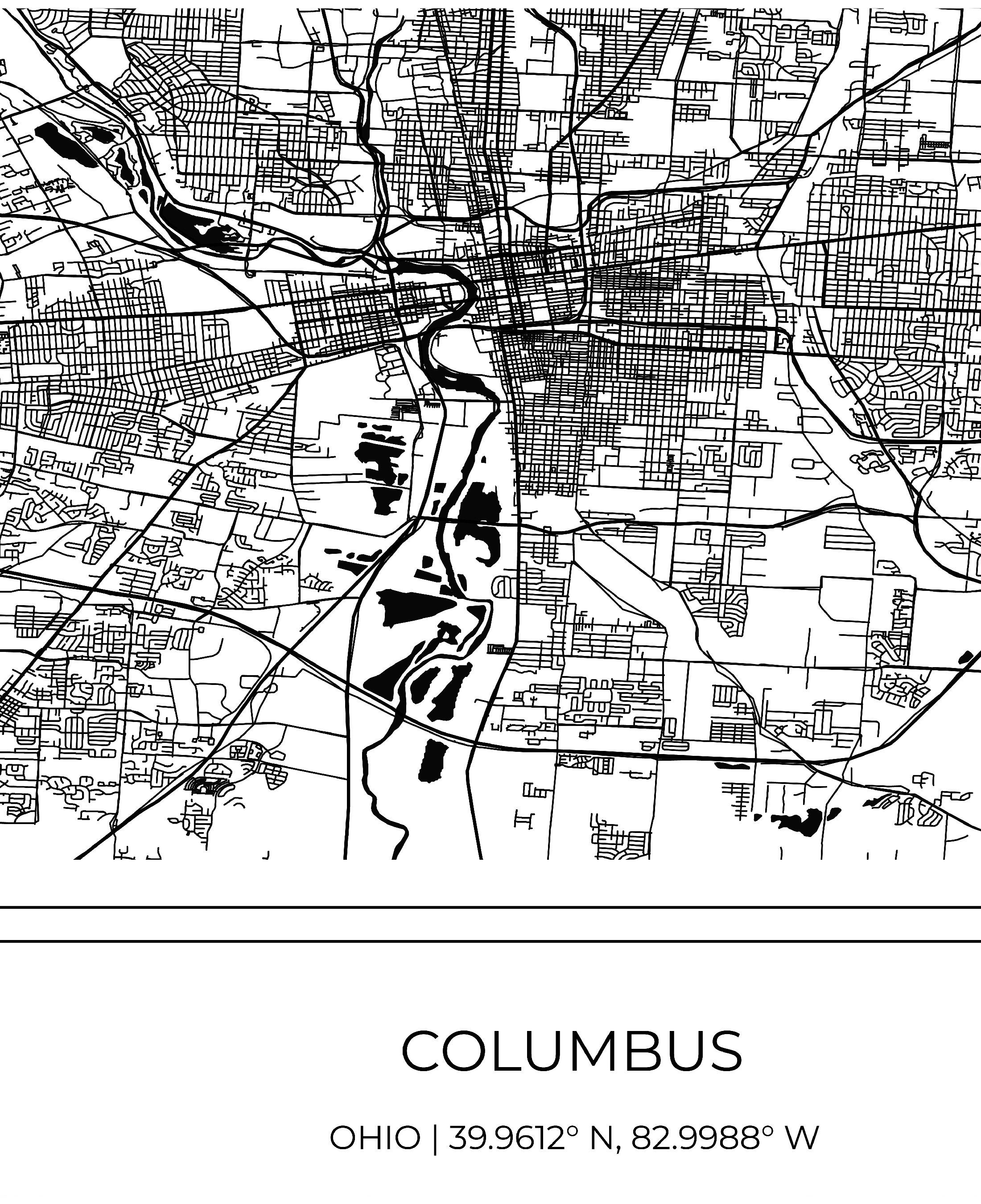 Mapa de Colón, Mapa de Colón, Mapa de Colón en blanco y negro, Cartel ...