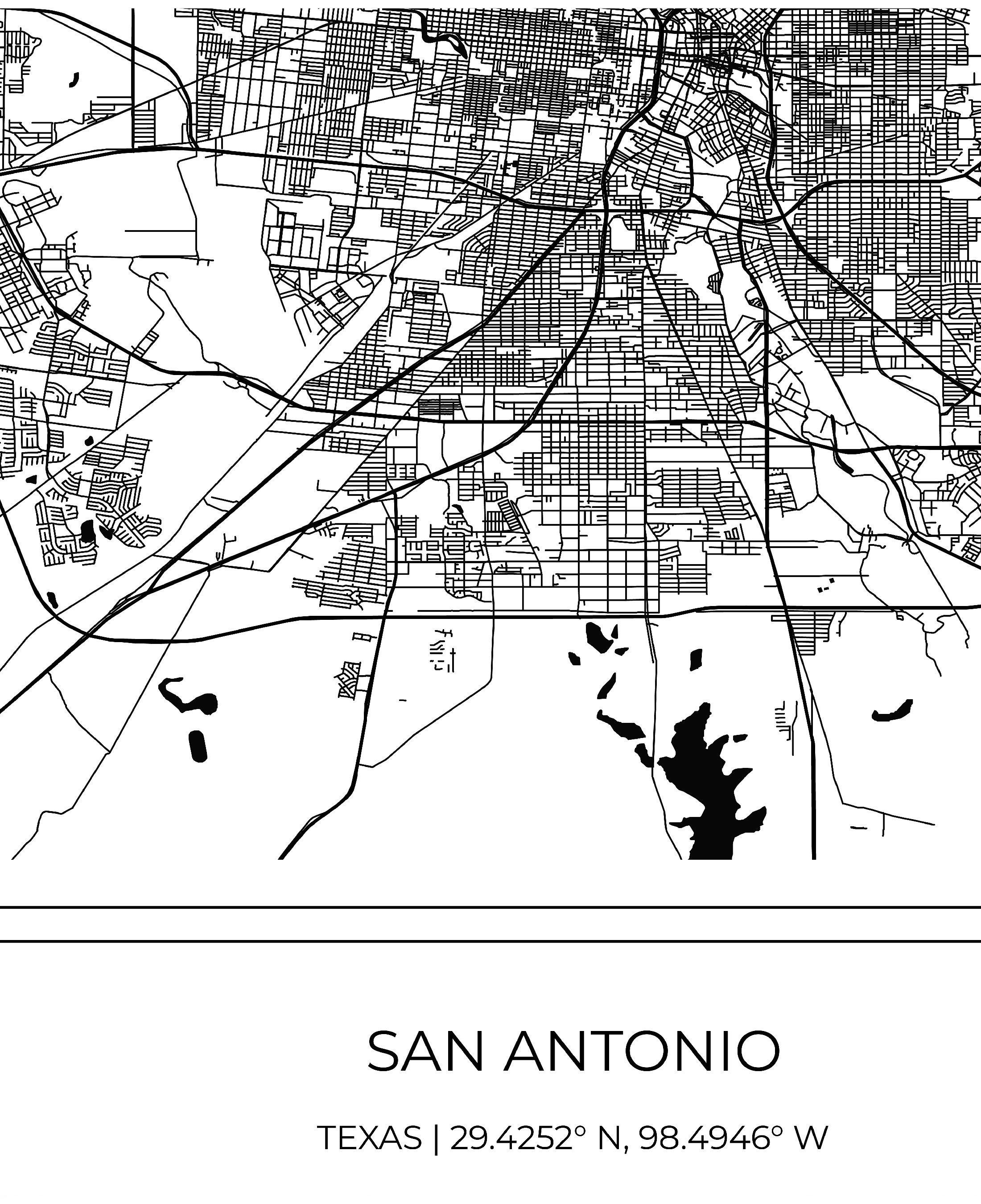 Mapa de San Antonio, Mapa de San Antonio, Mapa de San Antonio blanco ...